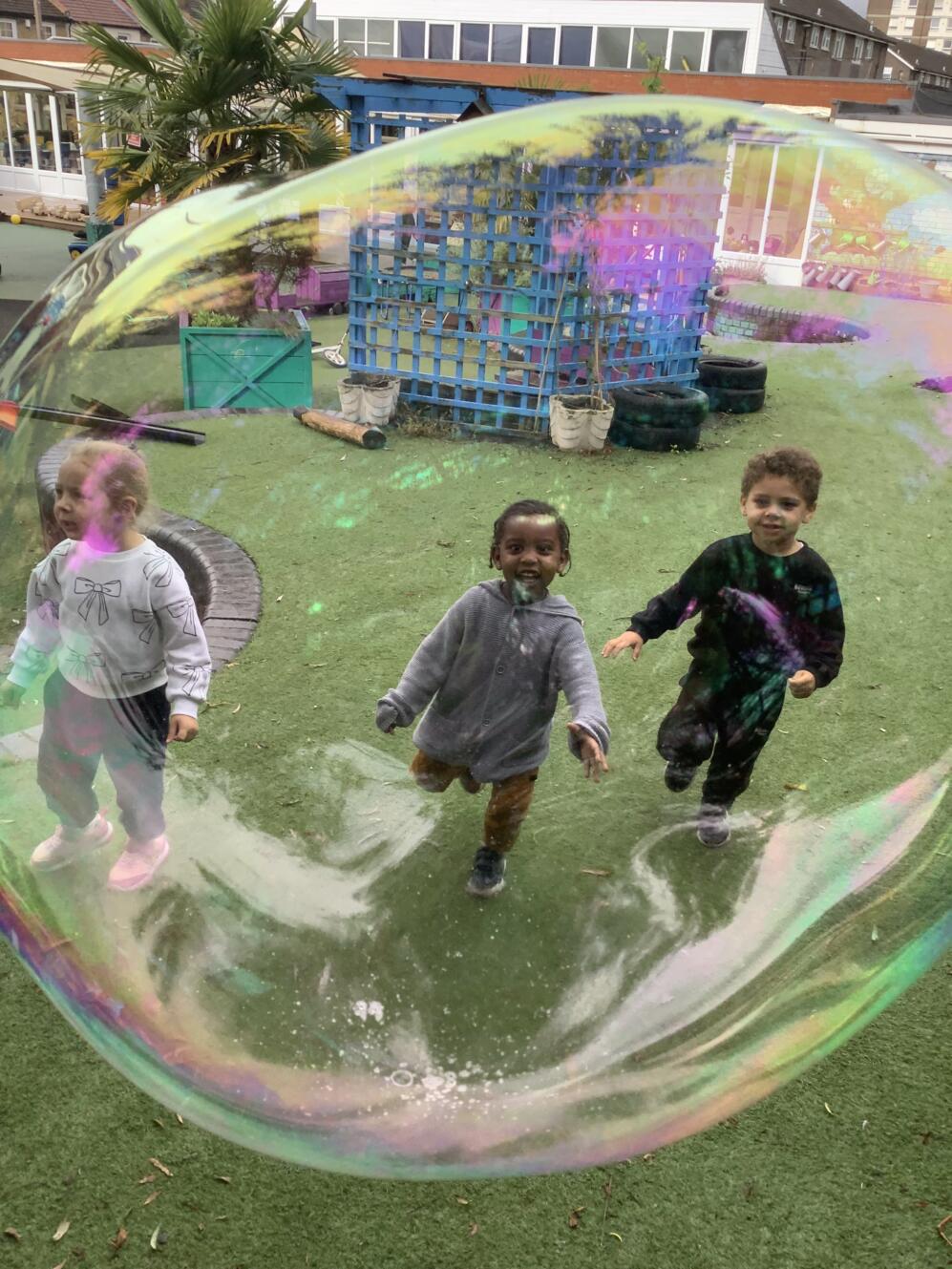 Bubble Mixing Bubble Blowing | Thornton Heath Nursery School